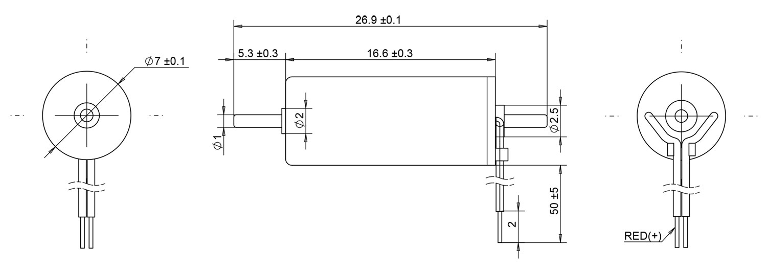 7mm coreless dc motor 12V two shaft motor - RIC MOTOR